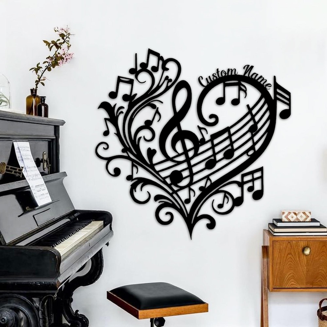 Custom Metal Music Notes Wall Art: Personalized Music Room Decor ...