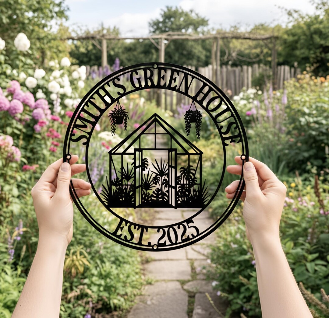 Custom Greenhouse Metal Sign, Personalized Garden Name Sign Greenhouse ...