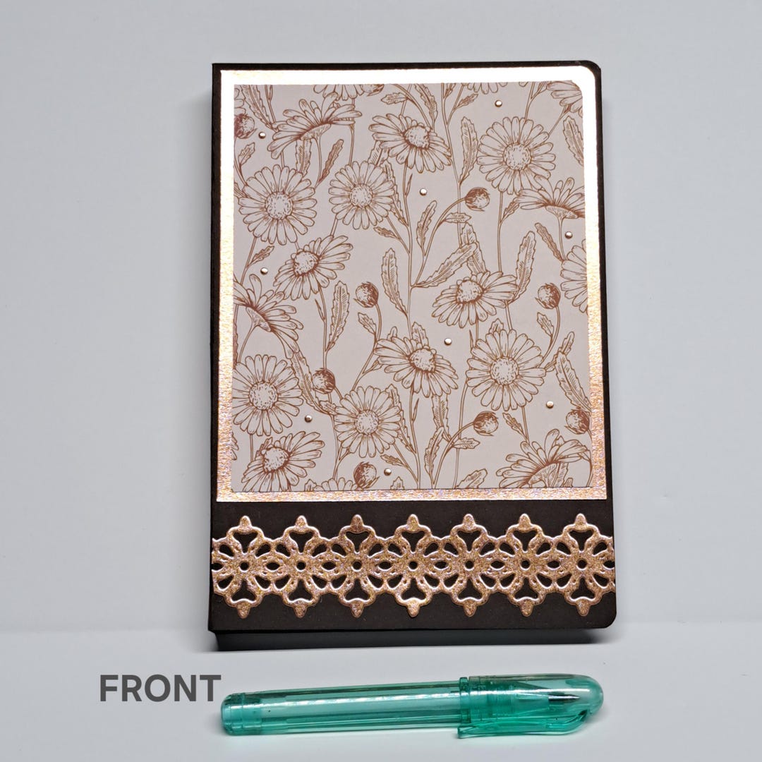 Handmade Sticky Pad and Lined Notepad Holder 3x5 With Mini Pen. Brown ...