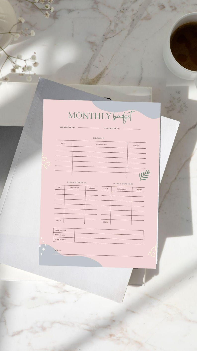 Monthly Budget Planner | Beige Aesthetic Printable | Personal Finance ...