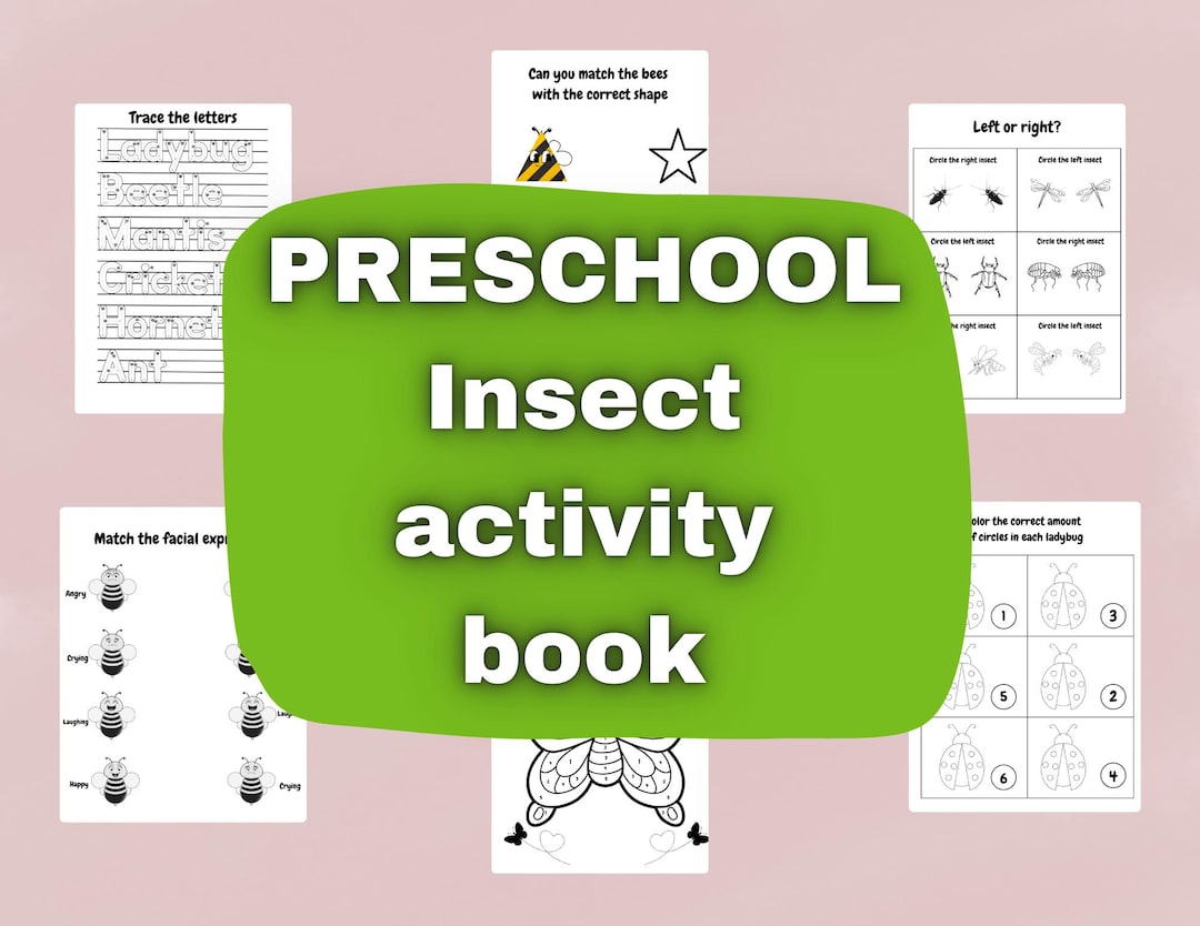 Insect Activity Book – Preschool Learning, Bug Theme (digital PDF ...