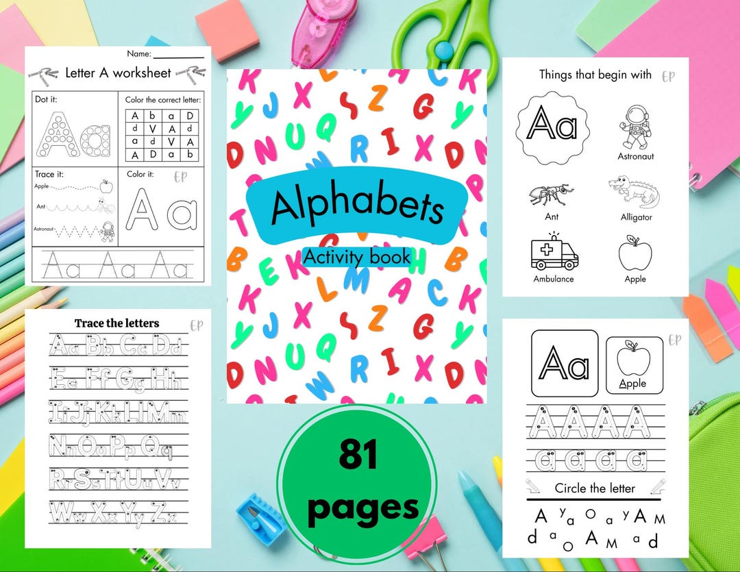 ABC Tracing Workbook | Preschool Alphabet Learning (PDF Download) - Etsy