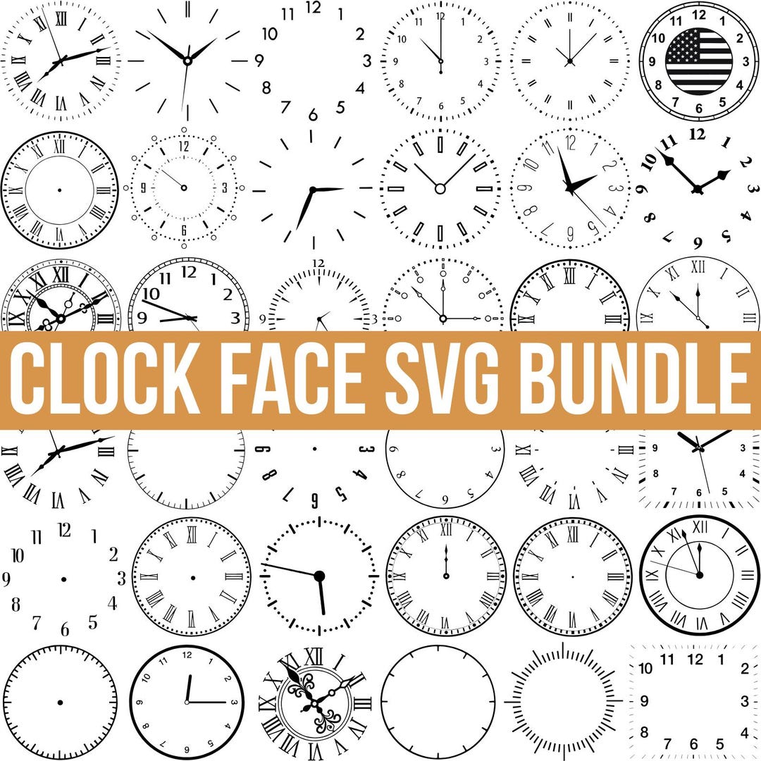 Clock Face Svg, Clock Svg, Clock Numbers Svg, Roman Numeral Clock ...