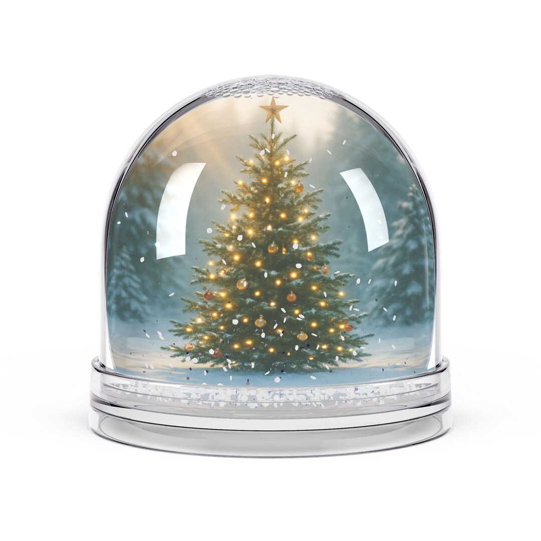 Christmas Snow Globe With Christmas Tree, Holiday Decor, Winter ...