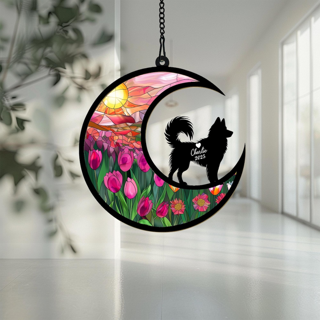 Custom Husky Dog Stained Glass Suncatcher, Custom Pet Sun Catcher ...