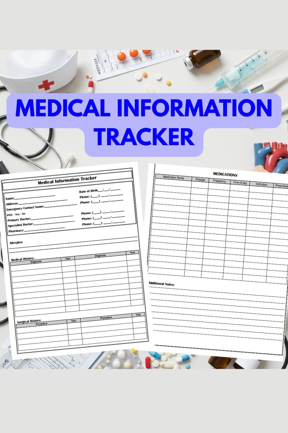Medical History Tracker Printable | Health Log PDF | Doctor Visit ...