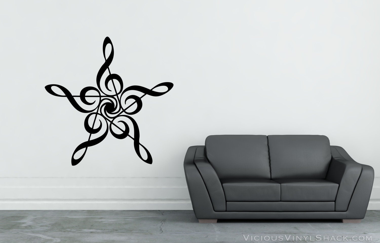 Treble Clef Star Design Vinyl Wall Decal Stickers multiple | Etsy