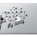 Fly Away Blowing Dandelion Wishy Quote Vinyl Decal Stickers | Etsy