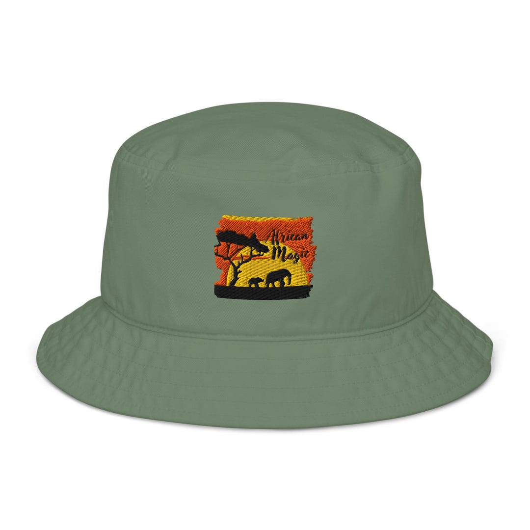 African Embroidery Bucket Hat, Tribal Pattern Summer Headwear, Festival ...