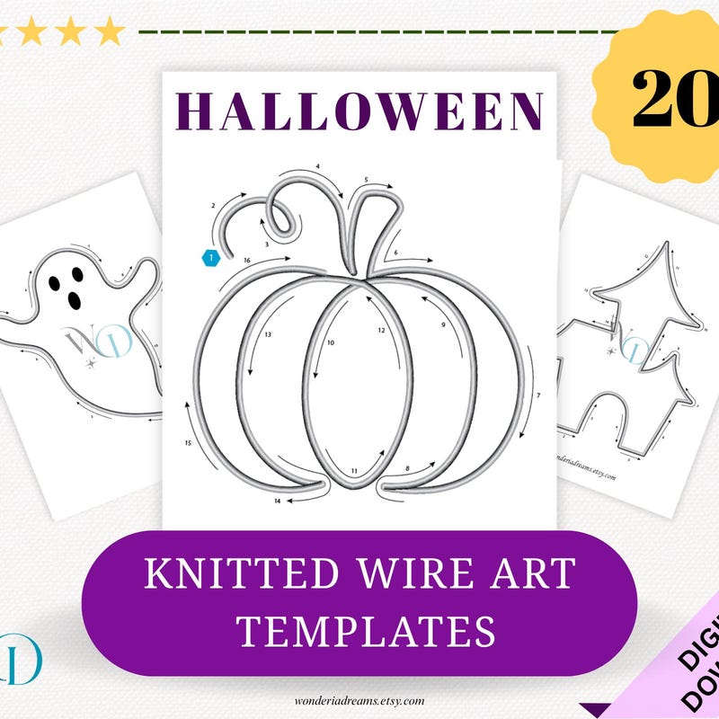Halloween Knitted Wire Art Templates - Etsy