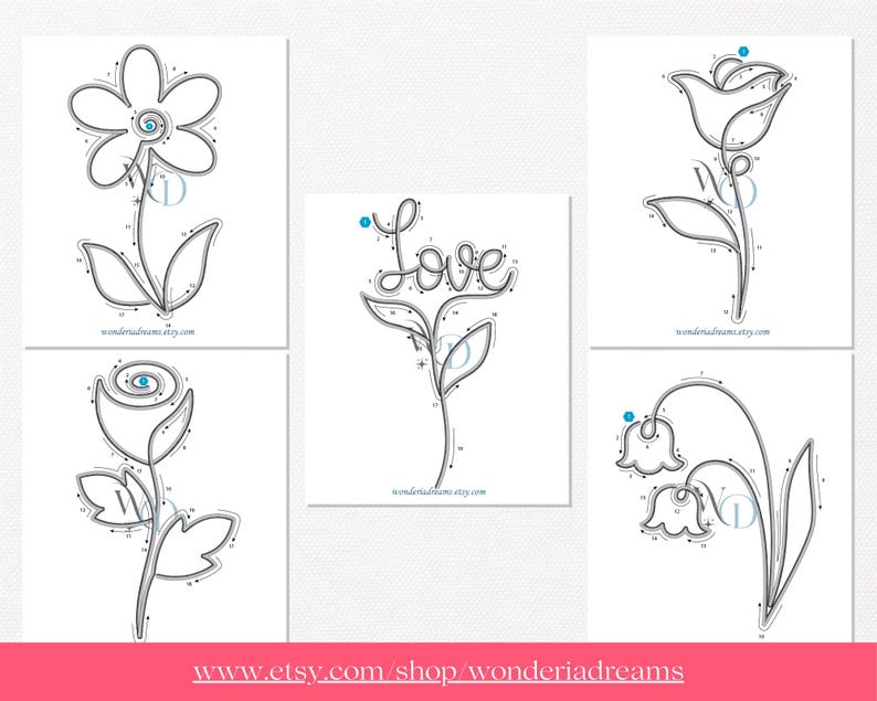 Knitted Wire Flower Templates: 20 Floral Designs (PDF/AI Downloadable ...