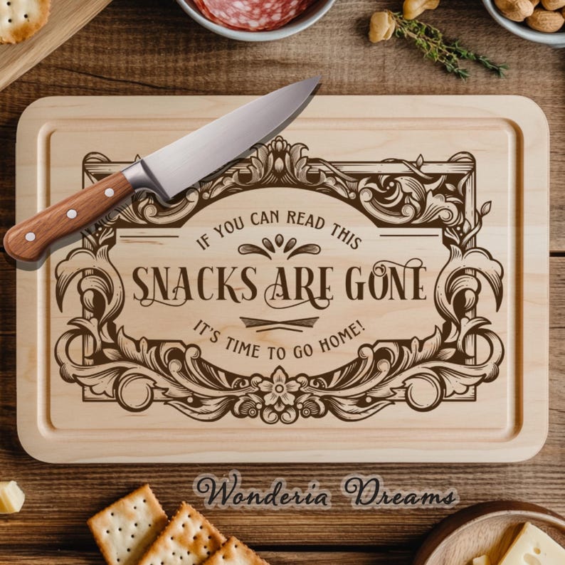 Snacks Are Gone SVG: Funny Charcuterie Board Laser Engraving (digital File) - Etsy