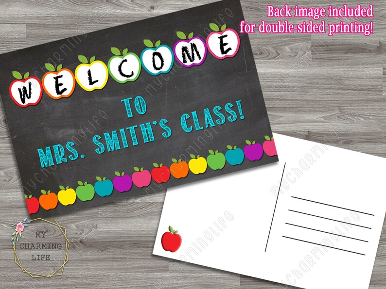 Welcome to My Class Printable Double Sided Teacher Note Cards | Etsy