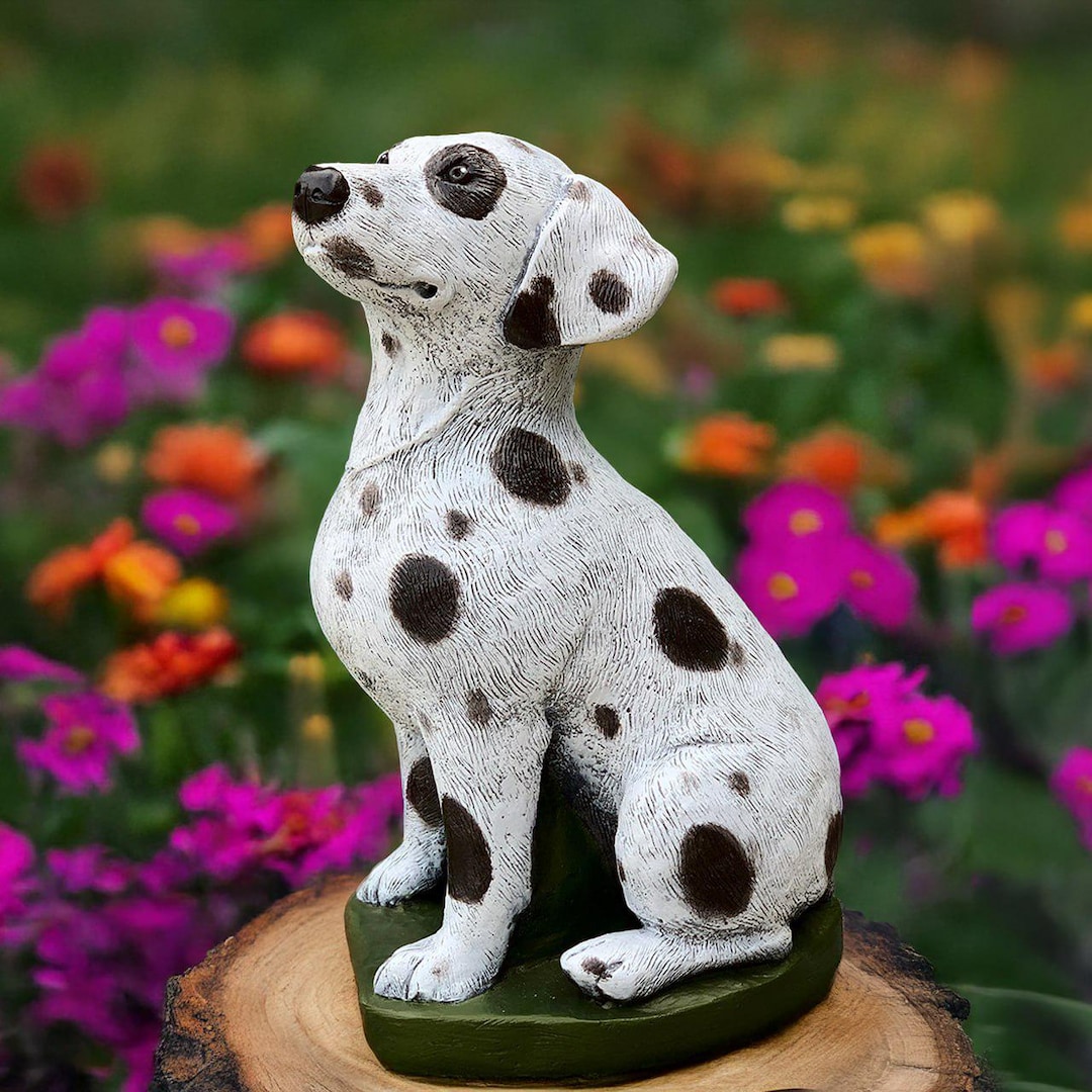 Funny Dalmatian Statue Concrete Dog Figurine Cement Puppy Sculpture ...