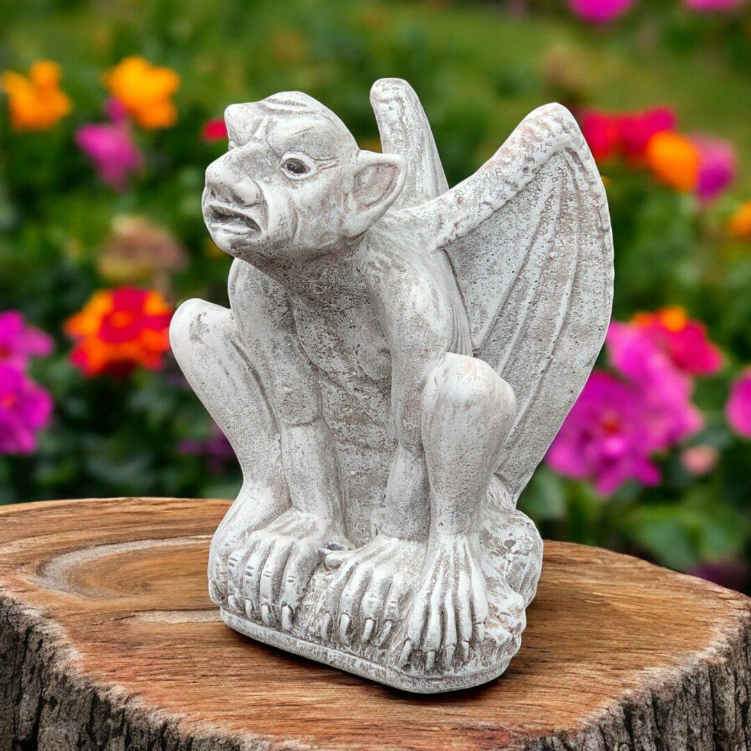 Concrete Gremlin Statue Stone Gargoyle Figurine Outdoor Guardian ...