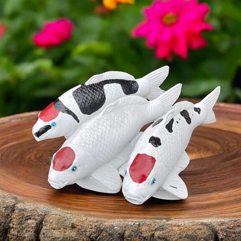 Concrete Koi Fish Statue Stone Garden Carp Sculpture Cement Pond ...