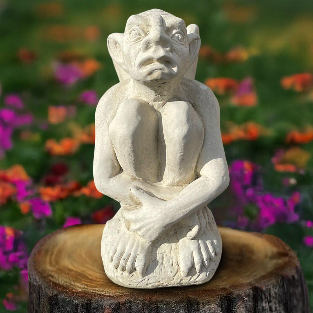 Massive Gargoyle Statue Concrete Mythical Creature Figurine Stone Large ...