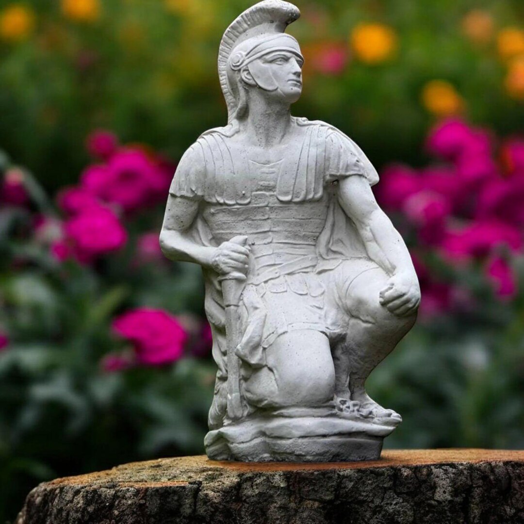 Concrete Medieval Soldier Statue Stone Warrior Figure Sword Knight ...