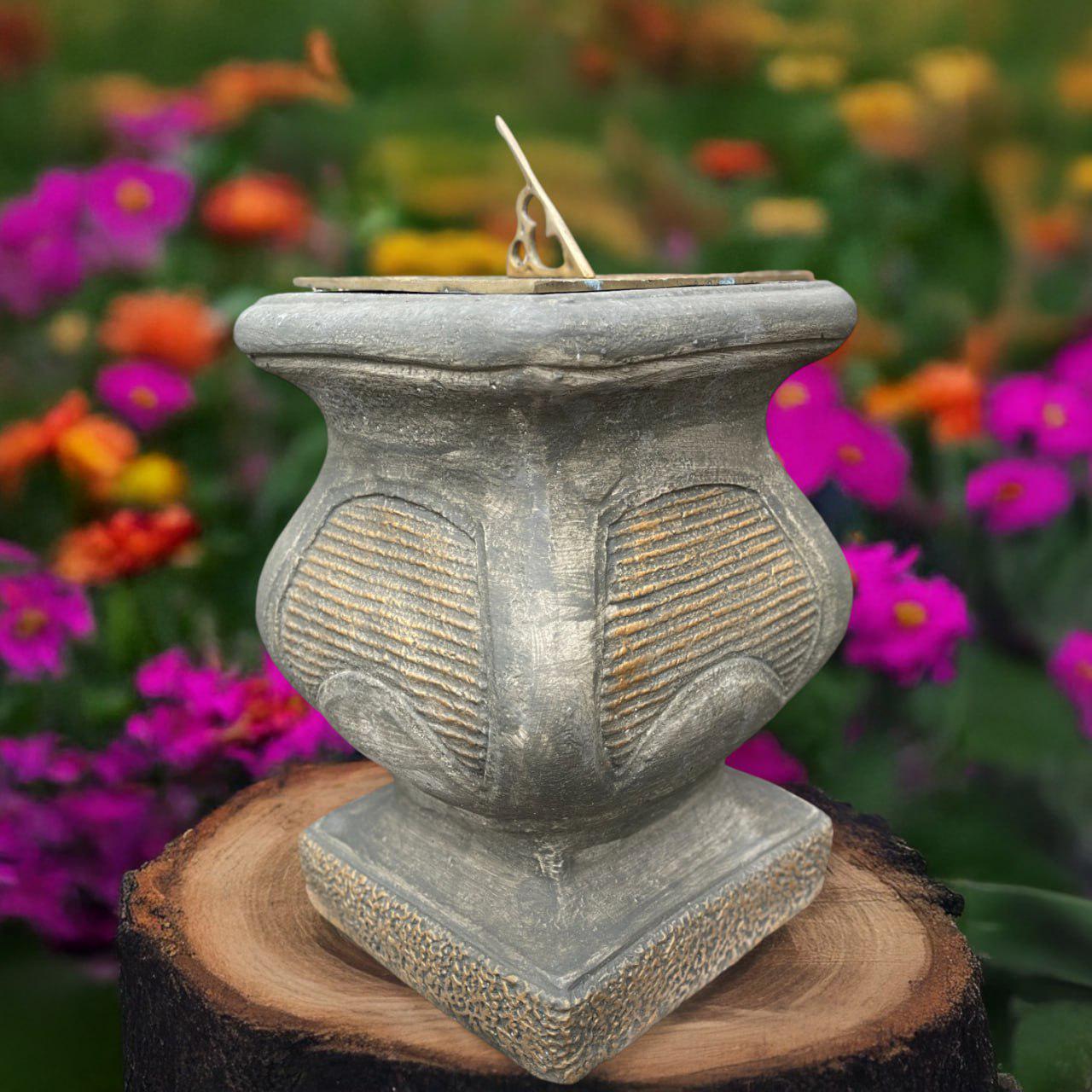 Concrete Sundial Pedestal Statue Stone Garden Timepiece Outdoor ...
