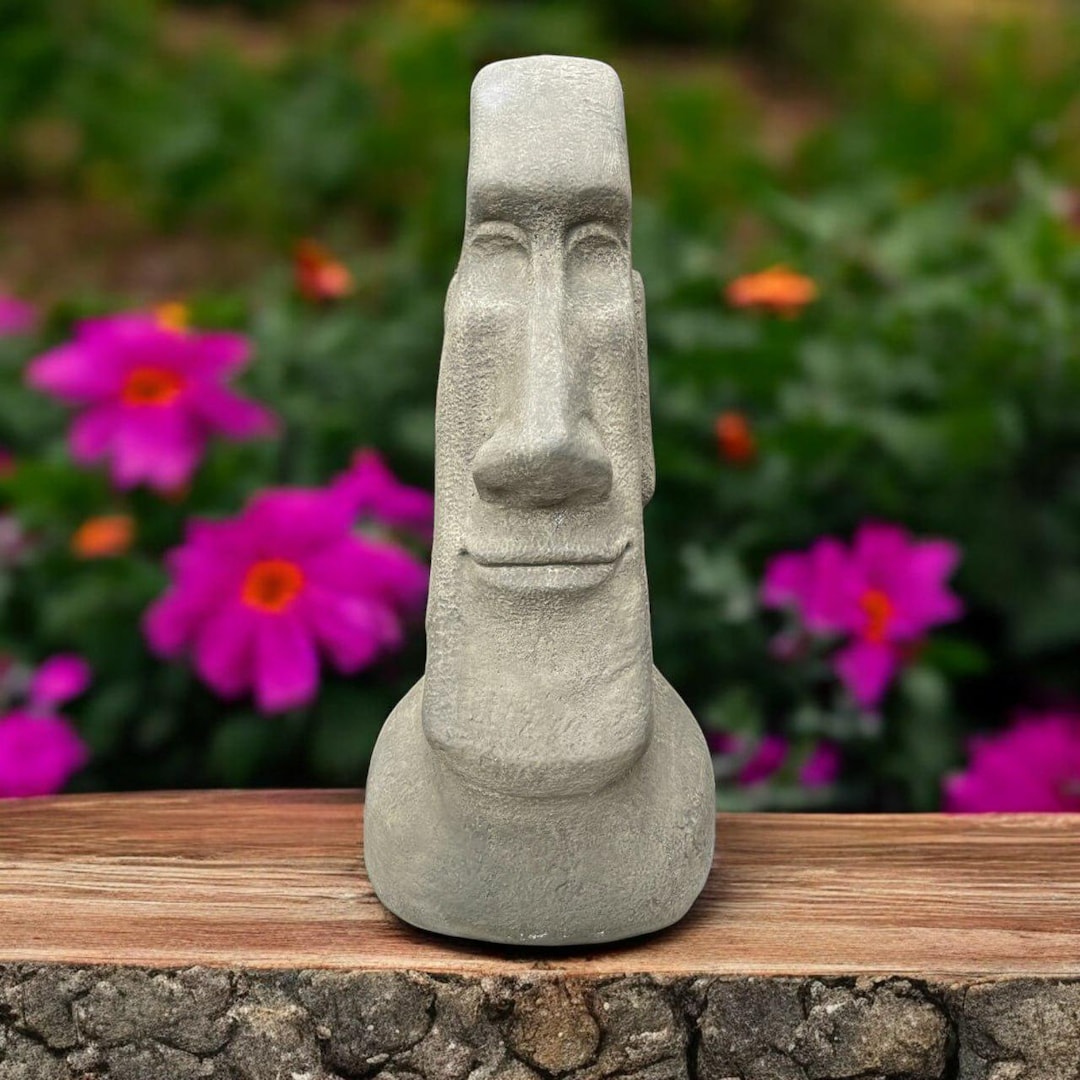 Stein tiki Kopf Statue Beton Moai Gesicht Skulptur Polynesische Insel ...