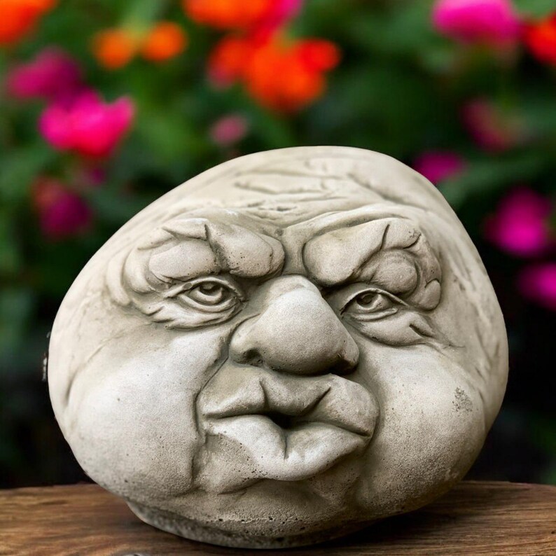 Concrete Evil Face Statue Stone Monster Sculpture Gothic Garden ...