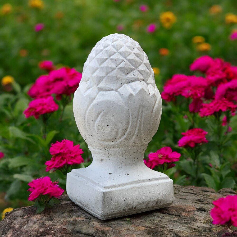 Concrete Pineapple Finial Statue Stone Pine Cone Ornament Cement Garden ...
