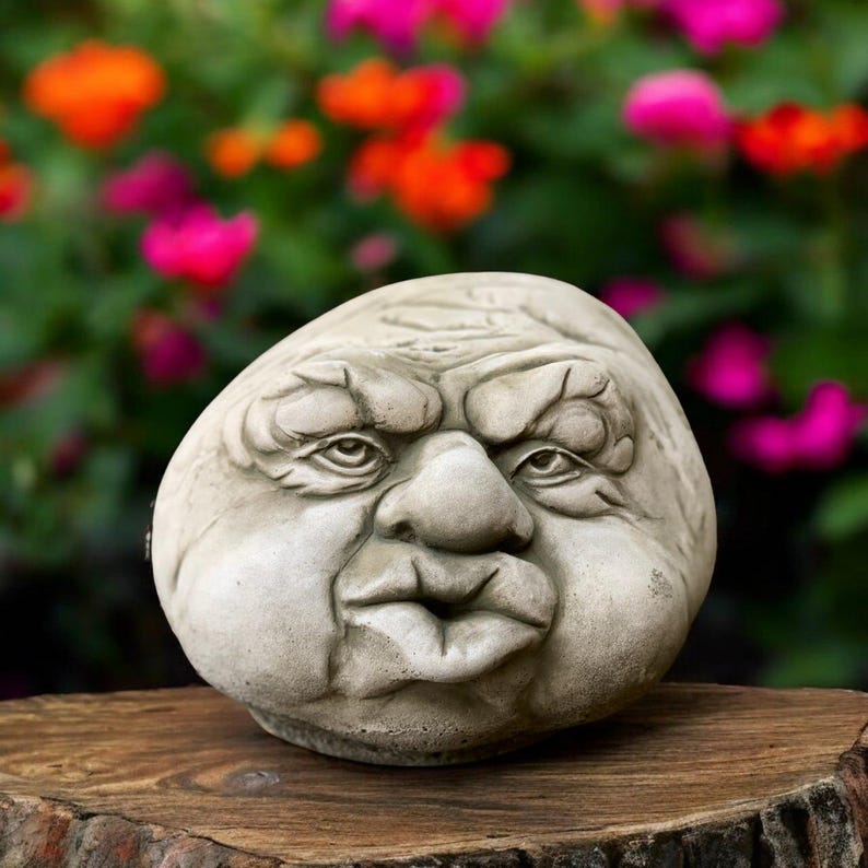 Concrete Evil Face Statue Stone Monster Sculpture Gothic Garden ...