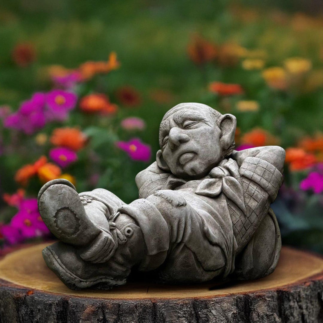 Concrete Man Statue Stone Man With Cider Sculpture Outdoor Farmer ...