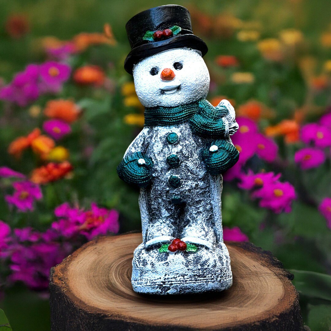 Unique Snowman Sculpture Concrete Snowman Figurine Cement Christmas ...