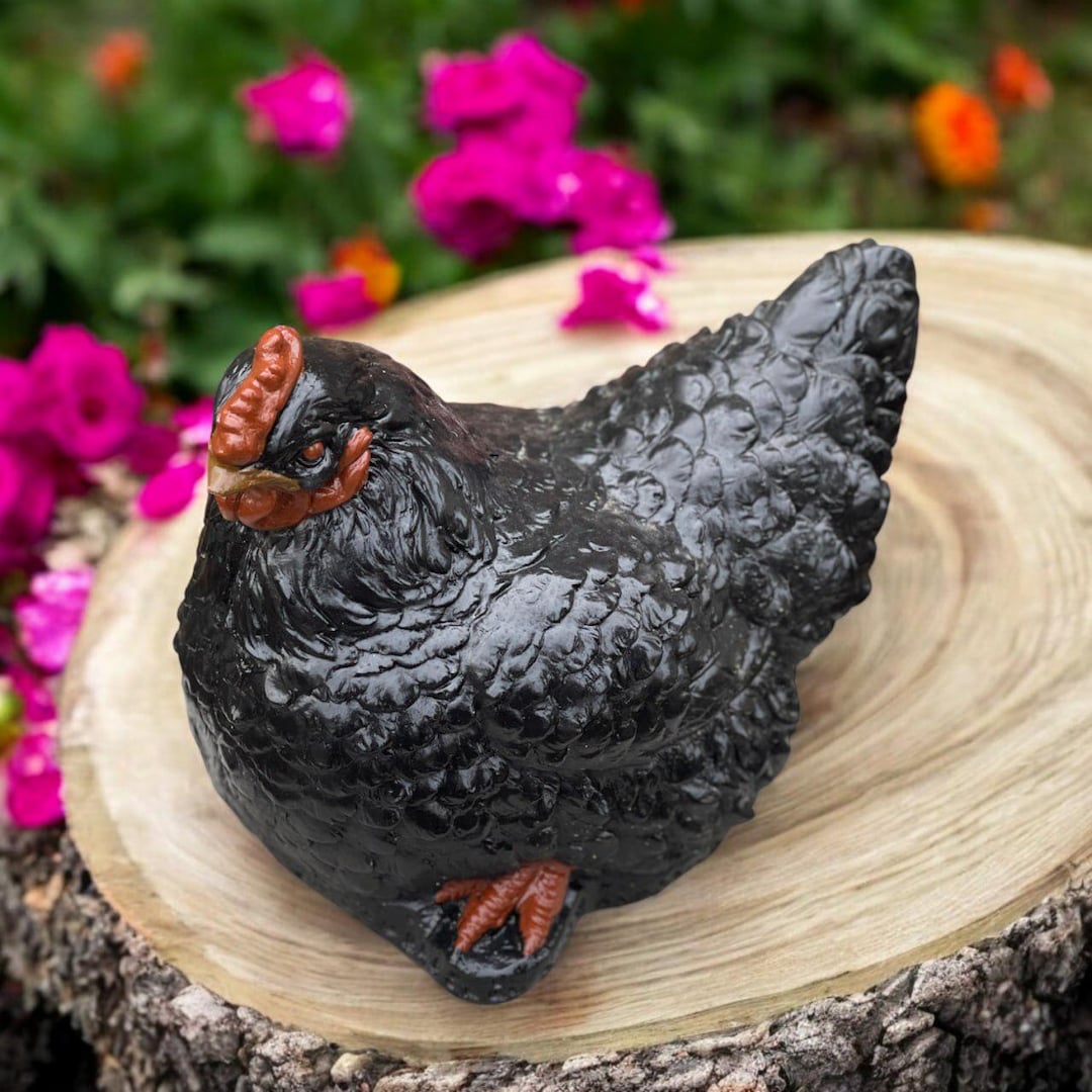 Concrete Chicken Statue Cement Hen Figurine Stone Farm Bird Sculpture ...