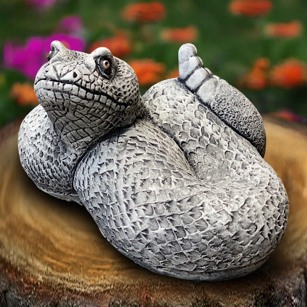 Curled Snake Statue Serpent Garden Decoration Stone Cobra Sculpture ...