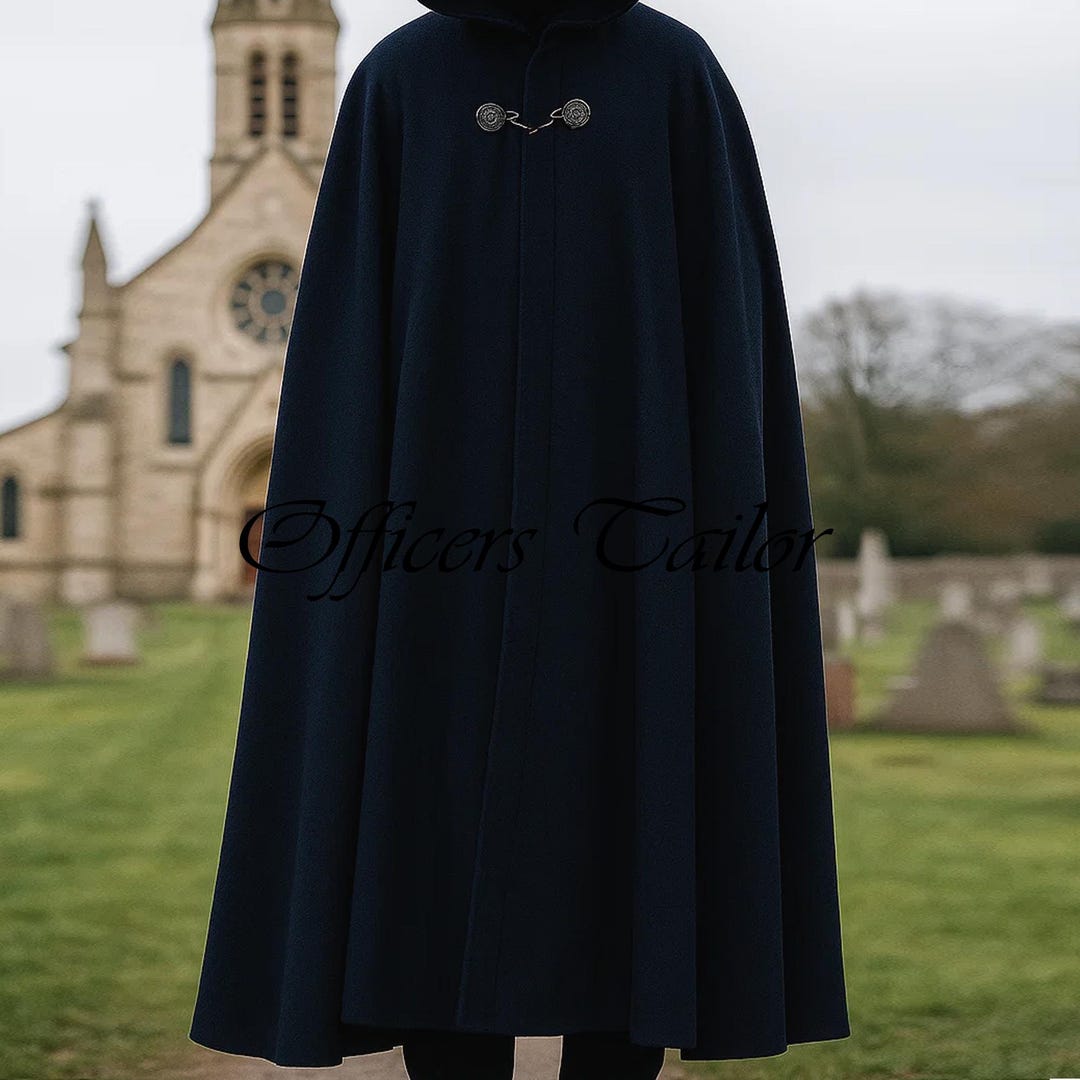 Clerical Clergy Cloak : Catholic Pop Bishop Attire Vestment Navy Blue ...
