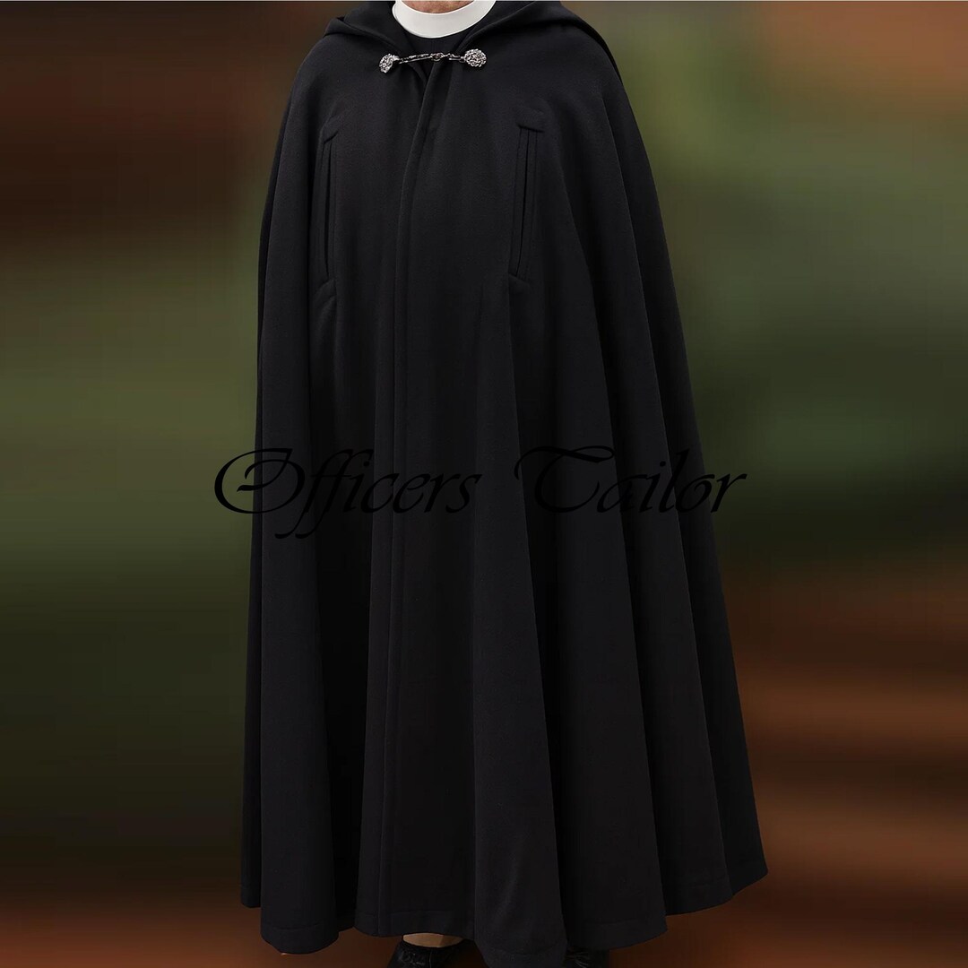 Clerical Clergy Cloak: Priest Monk Habit Christmas Vestment Navy Blue ...