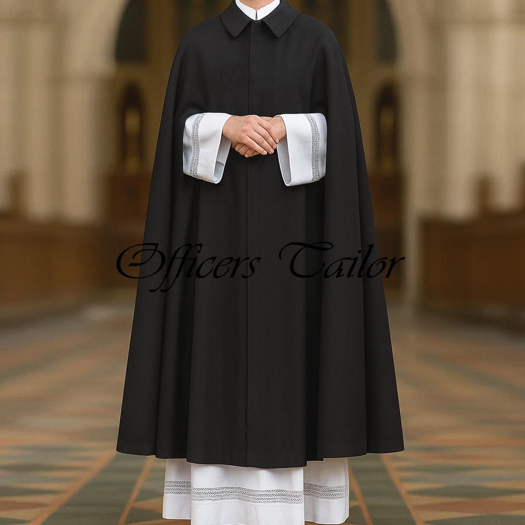 Women Clergy Cloak : Clerical Attire in Church Priest Black Wool Cloaks ...