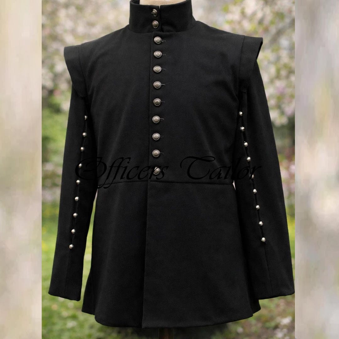 Renaissance Black Woolen Jerkin | Historical Reenactment | Medieval Era ...