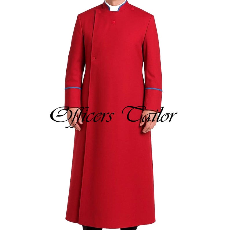 Anglican Bishop Cassock: Catholic Vestment Attire Red Wool Clergy Robe ...