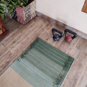Organic Handmade Cotton Yoga Mat-ecofriendly Yoga Mat, Handwoven, Anti ...