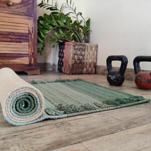 Organic Handmade Cotton Yoga Mat-ecofriendly Yoga Mat, Handwoven, Anti ...