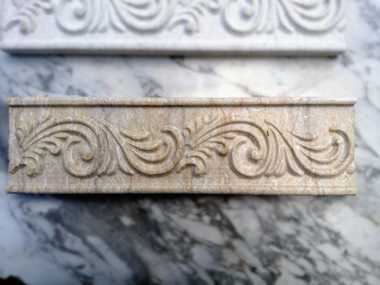 SET of 10 Stone Marble Beige Wall Border. Home Indoor Outdoor Wall ...