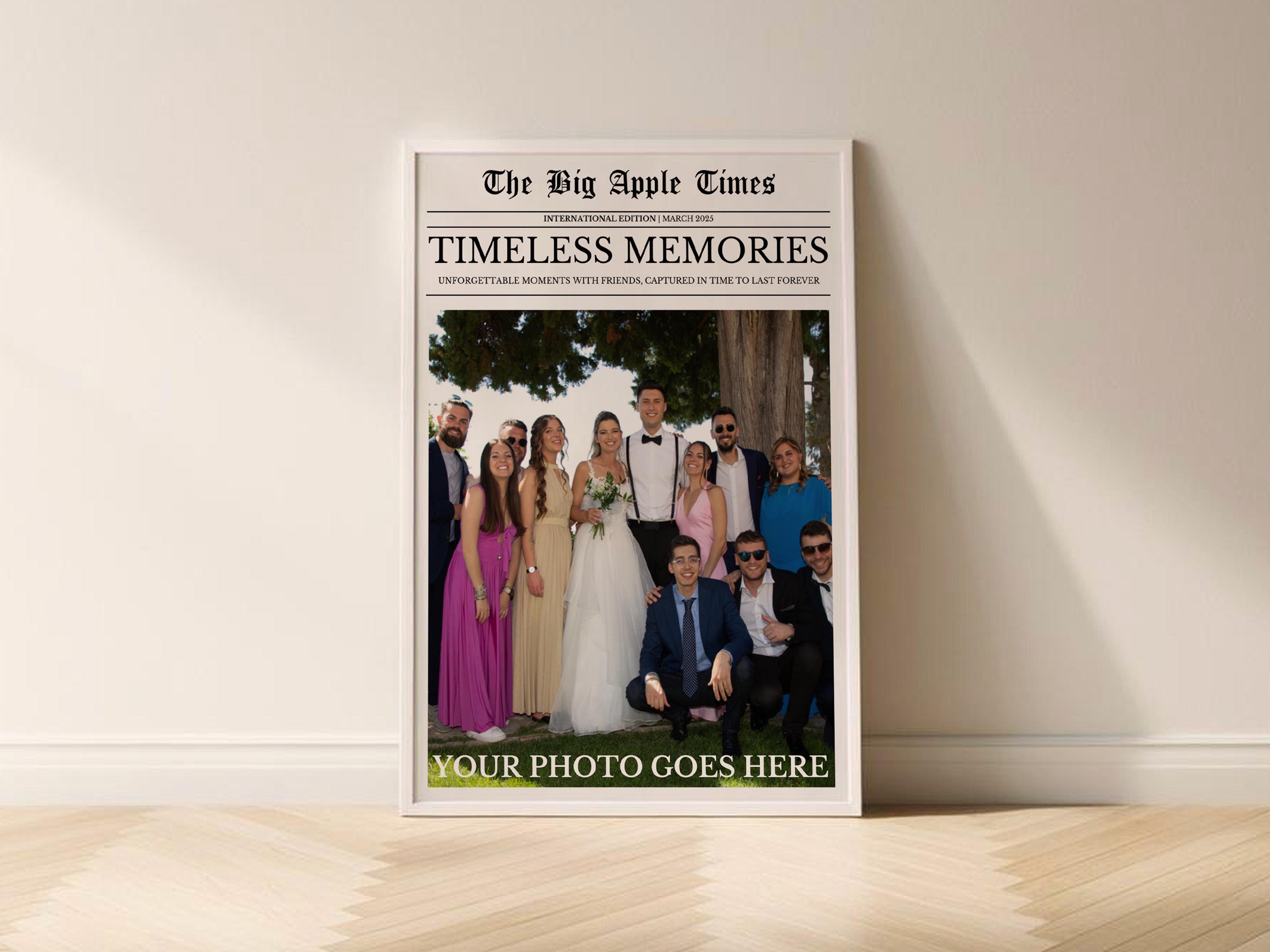 Custom Newspaper Headline Personalized Gift Friends Anniversary ...