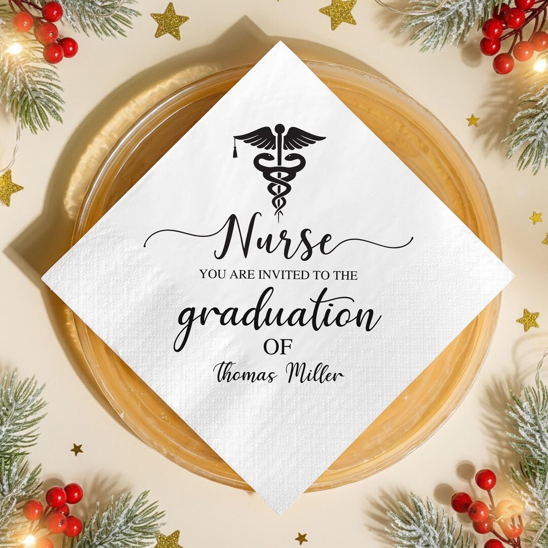 Personalized Nurse Graduation Napkins Custom Name Medical School Grad ...