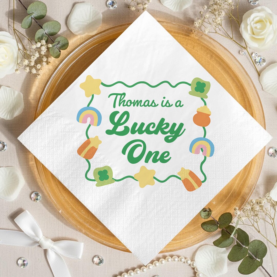 Custom Name Lucky One Napkins, Personalized St Patricks Day First ...