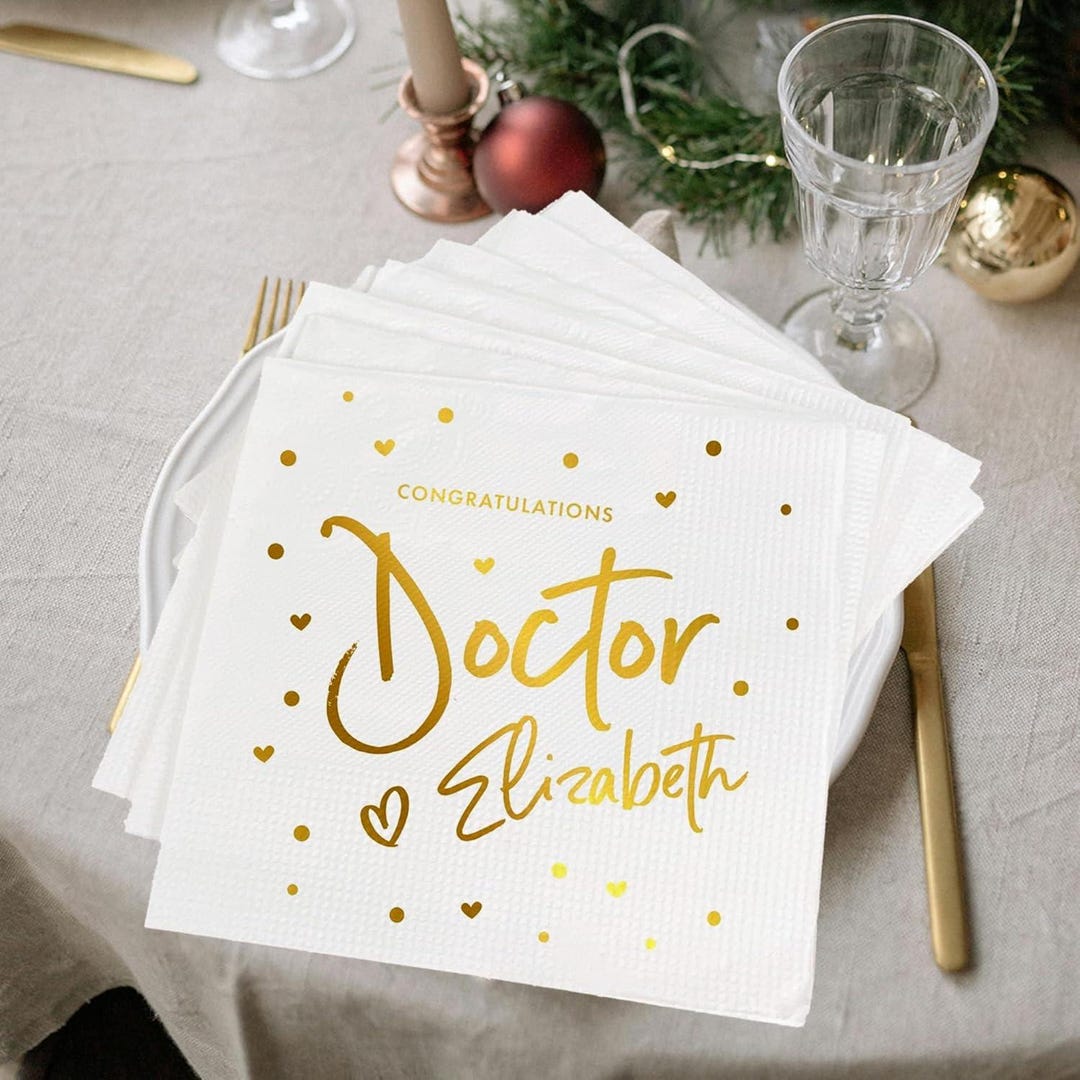 Luxury Personalized Nurse Graduation Napkins, Custom Cocktail Grad ...
