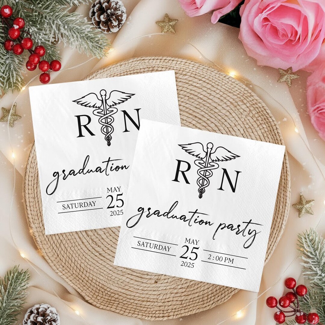 Personalized RN Graduation Napkins Custom Nurse Practitioner Party ...