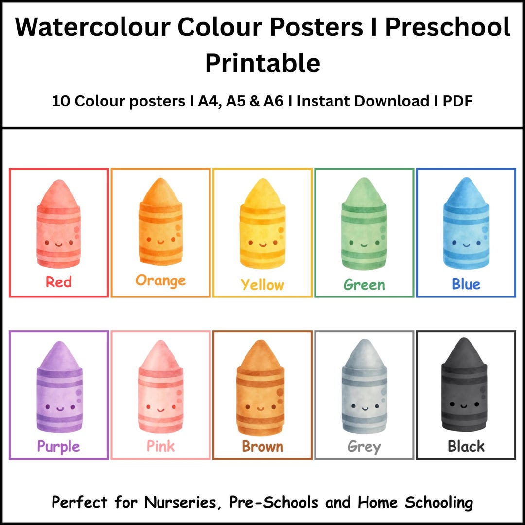 Watercolour Colour Posters | Classroom Decor | Preschool & Kindergarten ...