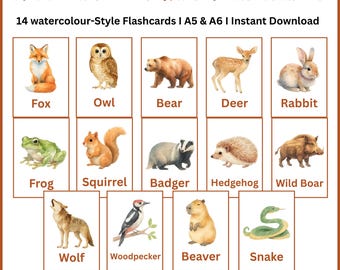 Woodland Animals Flashcards Printable | Preschool Nature Cards | Forest ...