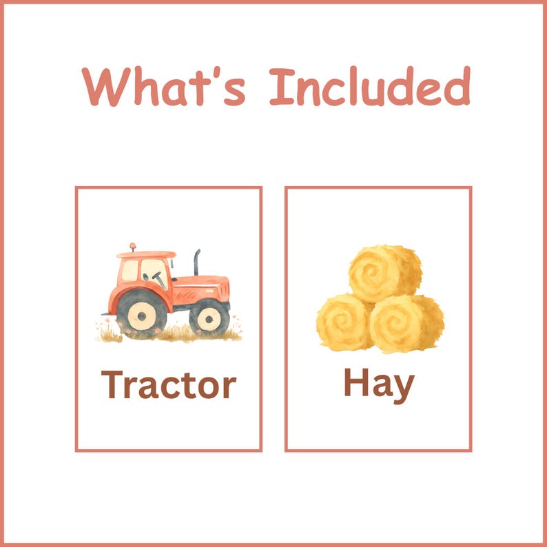 Farm Animals Flashcards Printable for Preschool | Watercolour ...