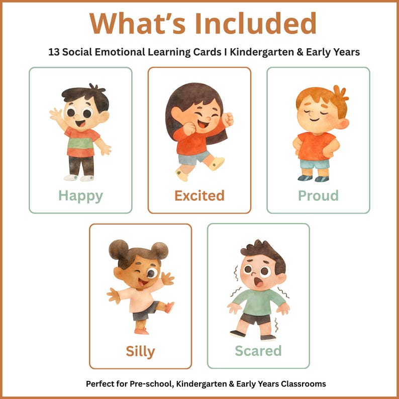 Feelings & Emotions Cards | SEL Flashcards for Preschool and ...