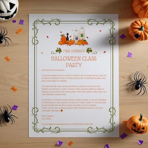 Halloween Classroom Letter | Editable Teacher School Letter for ...