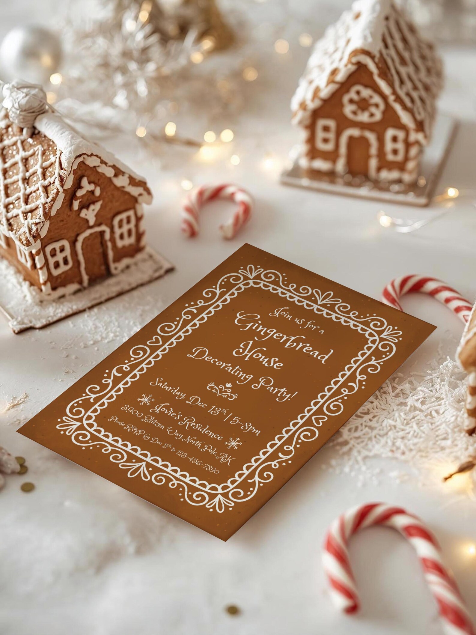Gingerbread Decorating Party Canva Invitation, Christmas Cookie Party ...